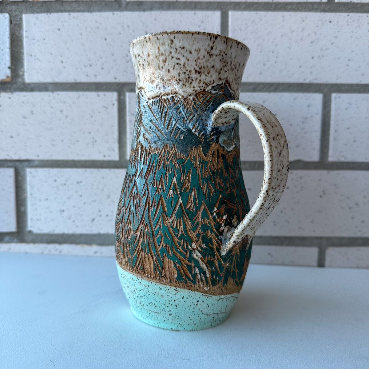 Winding River & Forest Pitcher – Granola Girl Pottery